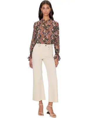 Rebecca Taylor Isha Printed Blouse - Navy Combo