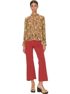 Rebecca Taylor Isha Printed Blouse - Pesto Combo
