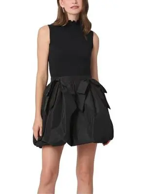 Shoshanna Taffeta Knit Combo Dress - Jet