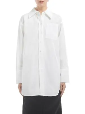 Co Cotton Sateen Overshirt - White