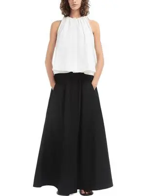 Co Cotton Sateen Parachute Skirt Black