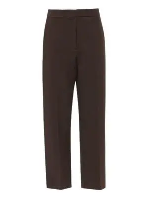 GIZIA Carrot-fit Trousers With Zipper And Logo Detail - Brown