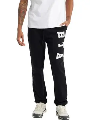 RtA Owen Cotton Drawstring Joggers - Black Collegiate