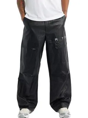 RtA Wylie Faux Leather Cargo Pants - Shiny Black