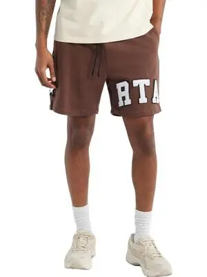 RtA Clyde Cotton Sweat Shorts - Brown Collegiate