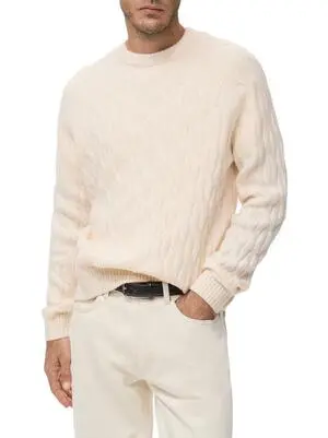 Mango Cable Crewneck Sweater - Ecru