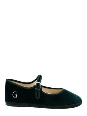 GONDOLINA SHOES Mary Jane Ballet Flats - Vignole Dark Green