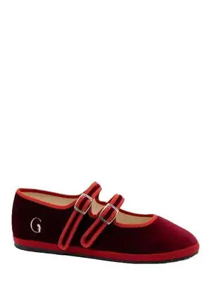 GONDOLINA SHOES Mary Jane Double Strap Ballet Flats - Accademia Deep Red