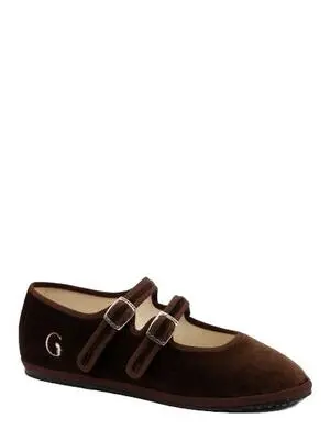 GONDOLINA SHOES Mary Jane Double Strap Ballet Flats - Sigari Brown