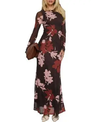 Princess Polly Floral Maxi Dress - Brown Multi