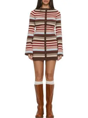 Princess Polly Norelai Stripe Knit Minidress - Multi Stripe