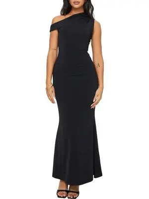 Princess Polly One-shoulder Maxi Dress - Black