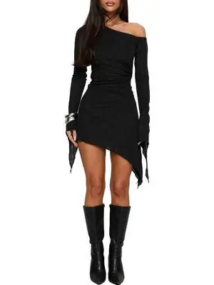 Princess Polly Asymmetric Mini Dress - Black