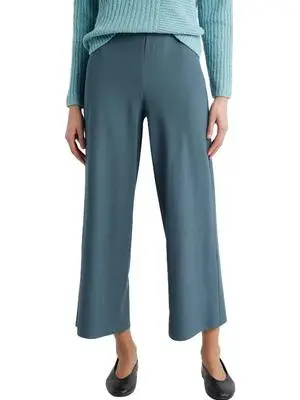 Eileen Fisher Ankle Wide-leg Trousers - Eucalyptus