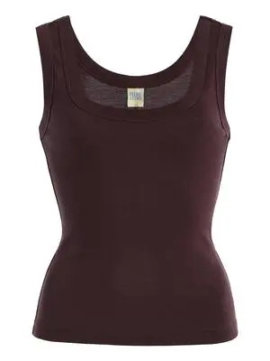FLORE FLORE Hillie Cotton Tank Top - Brown