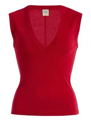 FLORE FLORE Dewi Cotton Tank Top - Red