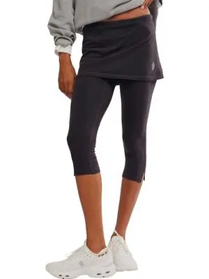 Free People Skirted Capri Leggings - Black