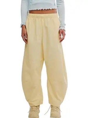 Free People Game Day Barrel Leg Pants - Sunlit Yellow