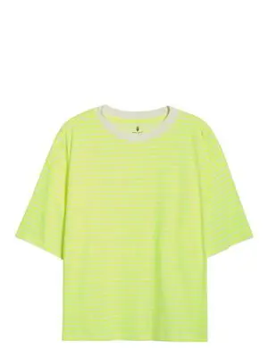 Free People Relaxed Fit Striped T-shirt - Court Stripe Highlighter