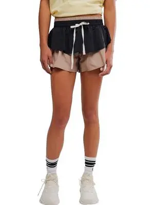 Free People Flex It High Rise Tiered Shorts - Black Combo