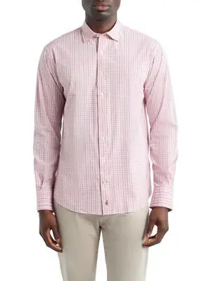 Johnnie-o Morse Check Everyday Performance Button-up Shirt - Petal