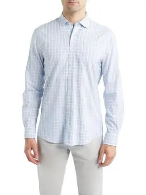 Johnnie-o Salvadore Plaid Everyday Performance Button-up Shirt - White
