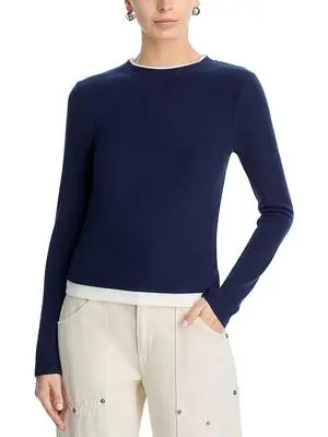 Aqua Layered Look Top - Navy/white