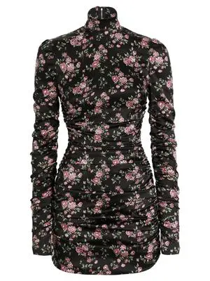 Dolce & Gabbana Rose-print Draped Dress - Multicolor