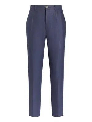 Dolce & Gabbana Linen Tailored Pants - Blue