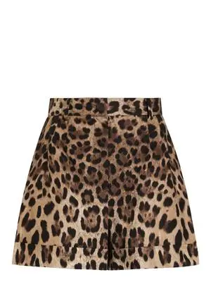 Dolce & Gabbana Leopard-print Poplin Shorts - Multicolor