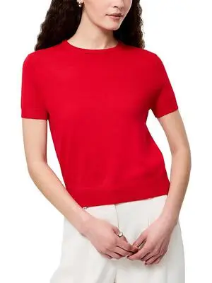 French Connection Nola Short Sleeve Sweater - Mars Red