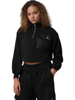 JORDAN Brooklyn Fleece 1/4-zip Top - Black