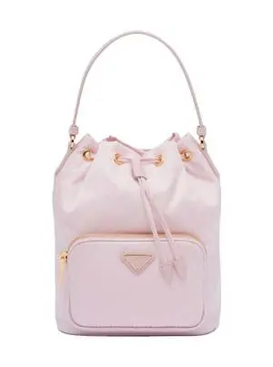 Prada Duet Re-nylon Bucket Shoulder Bag - Alabaster Pink
