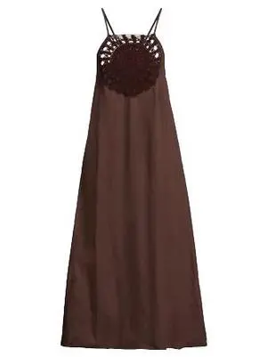 OTTOD'AME Midi Cotton Dress - Brown