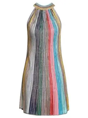 Missoni Mini Striped Knit Dress - Beige