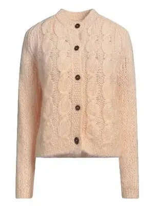 MAISON MARGIELA Cable Knit Cardigan In Mohair And Wool Blend - Pink