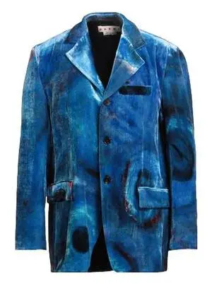Marni Velvet Single-breasted Blazer - Blue