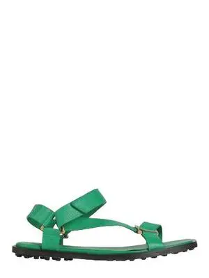 TOD'S Leather Ankle Strap Sandals - Green