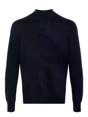 FILERIA Virgin Wool High Neck Sweater - Blue