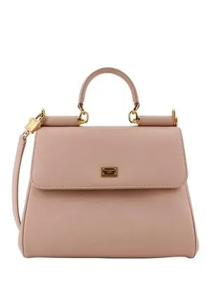 Dolce & Gabbana My Sicily Leather Shoulder Bag - Beige