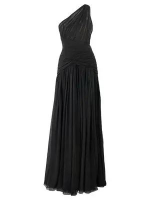 Carolina Herrera Gathered One-shoulder Gown - Black