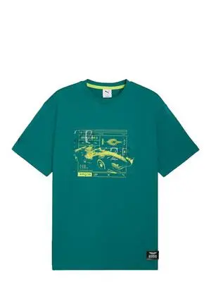 PUMA Amf1 Relaxed Fit Cotton Graphic T-shirt - Green Lux