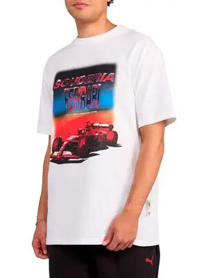 PUMA Scuderia Ferrari Tribes Cotton Graphic T-shirt - Puma White