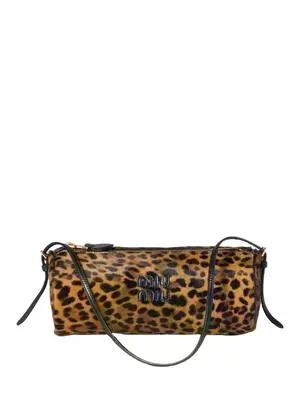 Miu Miu Animal-print Shoulder Bag - Brown