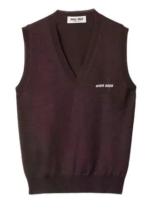 Miu Miu Wool Vest - Brown