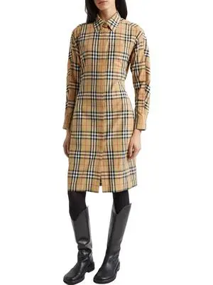 Burberry June Check Cotton Poplin Shirtdress - Sand Ip Check