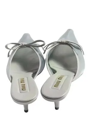 Miu Miu Mesh Kitten Heel Mules - Grey