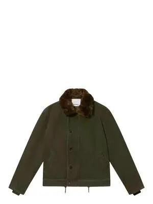 MARANT Fur-collar Jacket - Green