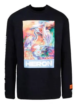 Heron Preston Heron Watercolor Print Longsleeve T-shirt - Black