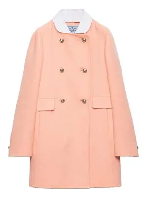 Prada Lightweight Cashmere Pea Coat Apricot